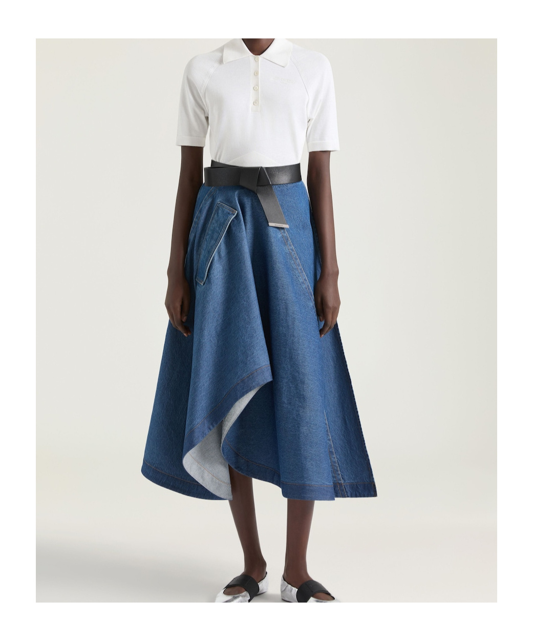 GIVENCHY Givenchy Denim Asymmetric Midi Skirt